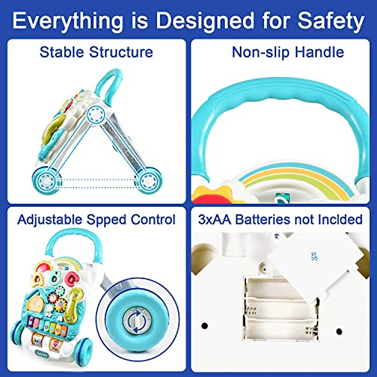 Dahuniu Baby Sit to Stand Toy Learn Walker Activity Center for Kids Lights and Sounds, Fun Musical Table, Gift for 9, 12, 18 Months, 1, 2 Year Old.