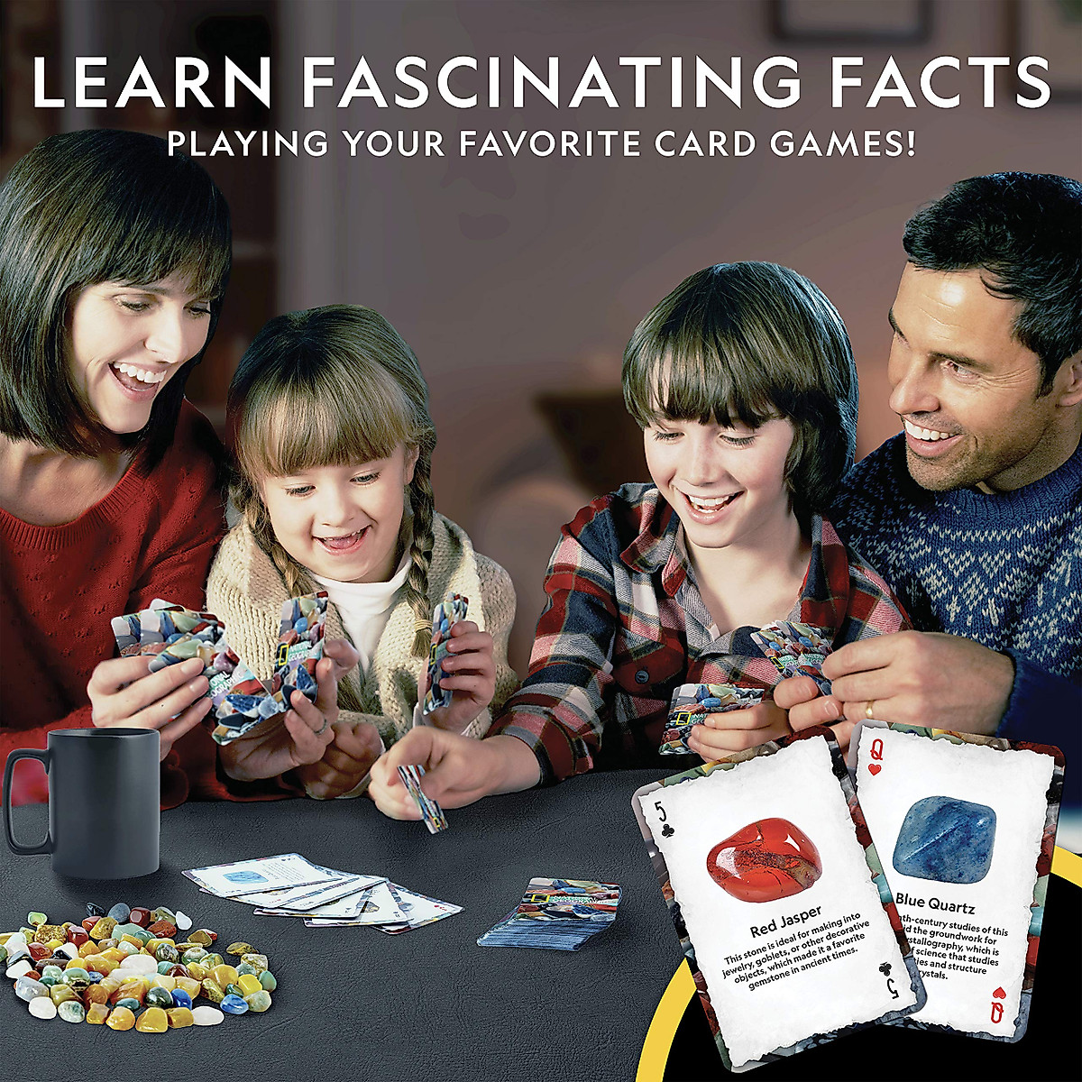 National Geographic Rock Bingo Game - Play Rock Bingo, Mineral Memory, Gemstone Trivia, & Card Games, Collection Includes Over 150 Rocks and Minerals, Educational STEM Toy for Kids (Amazon Exclusive)