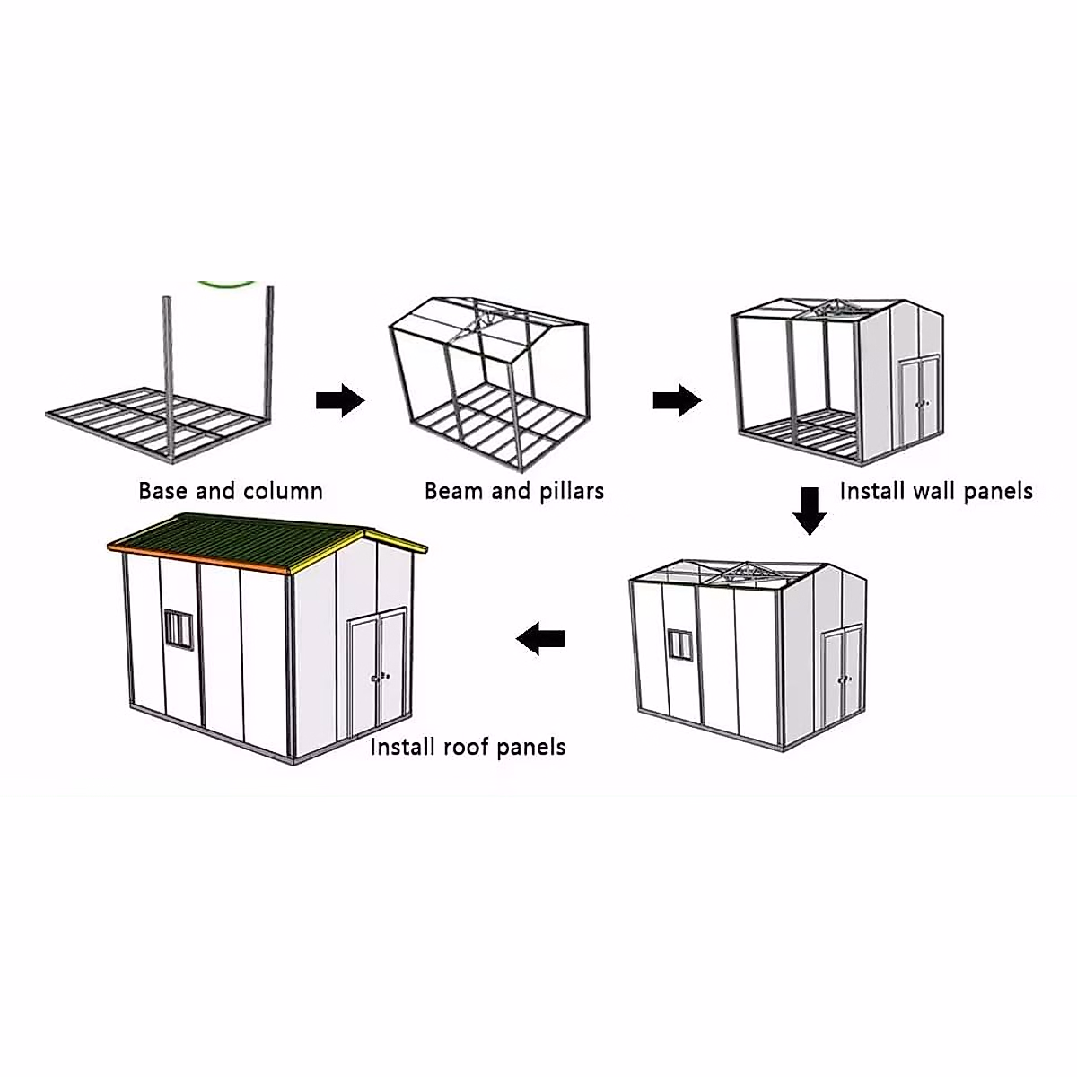 20 Ft Tiny Prefab House to Live in 1 Bathroom, 1 Bedroom & 1 Kitchen- for Small Family