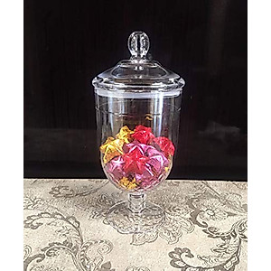 Bekmore Large Apothecary Jar with Airtight Lid in Premium Acrylic, Decorative Weddings Candy Buffet, Break-Resistant and BPA-Free, 55 Ounce