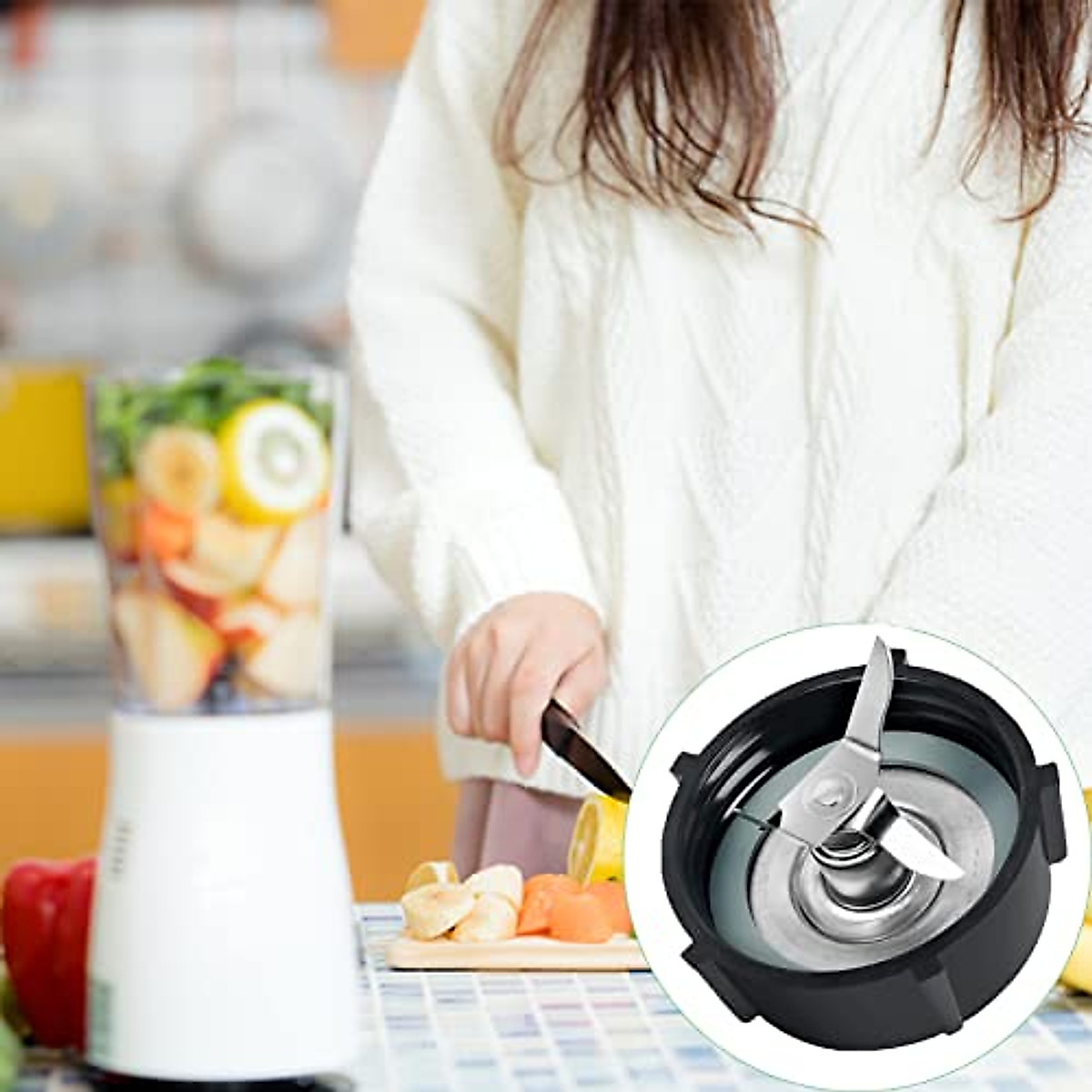 4 Point Fusion Blade Compatible with Oster Osterizer Blender Blade, 2 Pieces Rubber Seal Gasket & 4980 & 4902 Blender Jar Bottom & Coupling Stud Slinger Pin Kit replacement parts