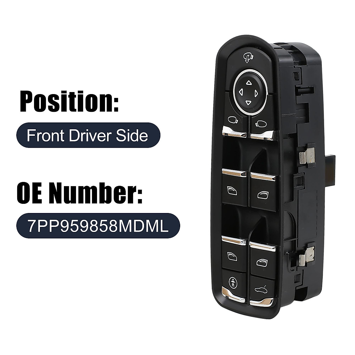 uxcell Master Driver Side Power Window Switch 7PP959858MDML Replacement for Porsche Cayenne 2011-2014 for Porsche Panamera 2010-2015