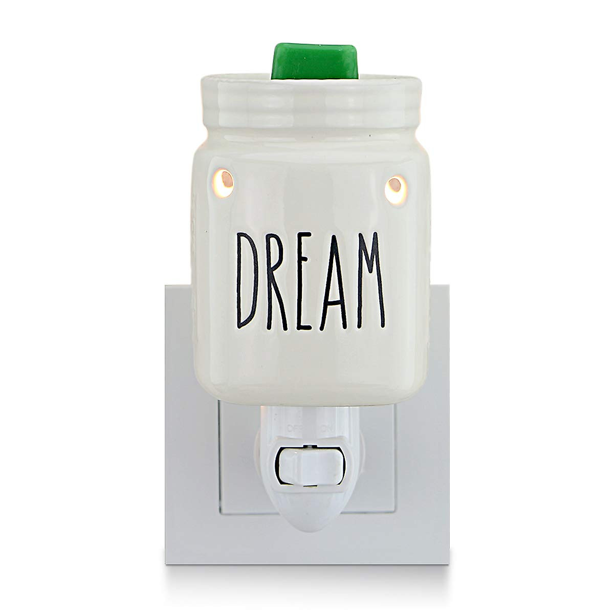 STAR MOON Mason Jar Candle Warmer for Rae Dunn Inspired Decor Wax Warmer for Scented Wax Plug in Wax Warmer with One More Bulb Home Decor Wall Decor White (Dream)