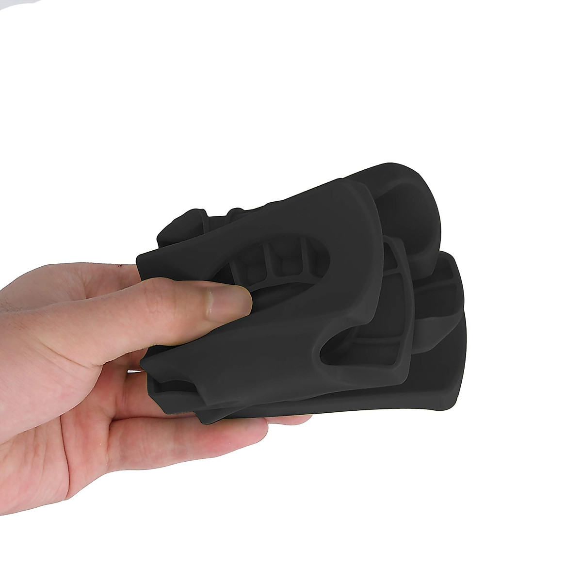 kwmobile Silicone Bottle Stacking Mat (Set of 2) - Refrigerator Organizer Holder Rack to Stack Bottles, Cans, Beer, Soda - Black