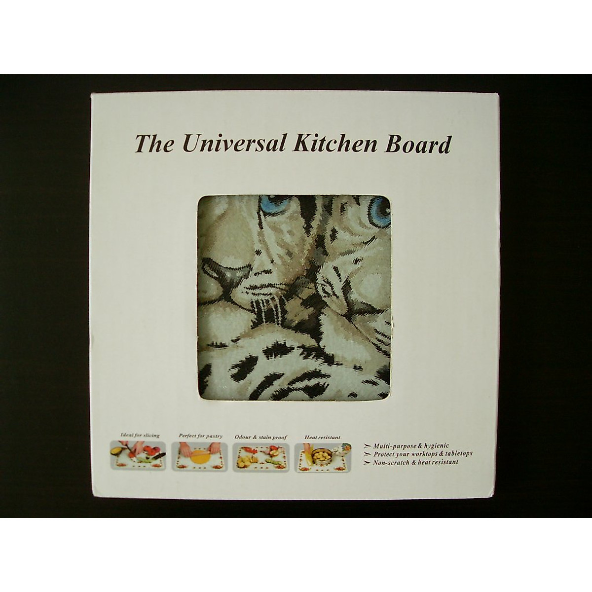 8"x8" Leopard Kitchen Counter Art Tempered Glass Cutting Board Surface Saver Bar Prep