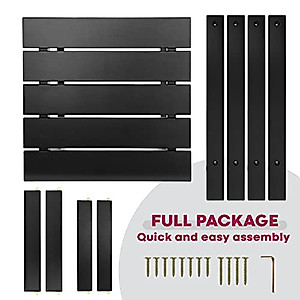 MATTIN Outdoor Side Table, Patio Side Table, Acacia Side Table Great for Outdoor Weather - Perfect for Pool Deck, Beach, Garden, Porch, Square Outdoor End Tables - Classic Black (Black-1Pack)