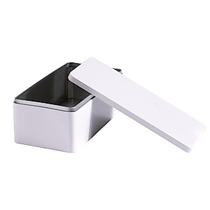 Tianhui Food Storage Containers Tin Box with Airtight Lids Kitchen Pantry Organization Metal Box, Ivory White, S