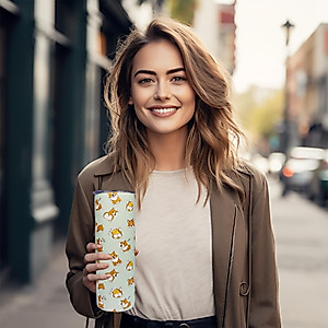 IchDich Corgi Tumbler With Lid and Straw 20 oz Insulated Dog Tumbler Stainless Steel Corgi Skinny Tumbler Water Bottle Travel Mug Wine Cups Corgi Gifts for Corgi Lovers