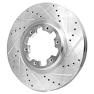 Detroit Axle - Front Brake Rotors for 1998-2003 Infiniti QX4, 2000-2004 Nissan Pathfinder Drilled & Slotted Brake Rotors 1999 2001 2002 Replacement Brakes: 11.8" inch Rotors