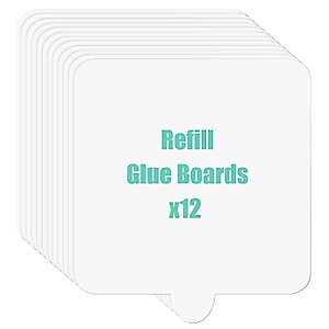 Kittmip 12 Pack Flea Trap Refill 6 Inch Replacement Sticky Glue Pads Compatible with Terro T230, T231 Flea Trap Refill, Glue Refill Board for PET, Flies, Fleas, Mosquitos Control, Family Safe