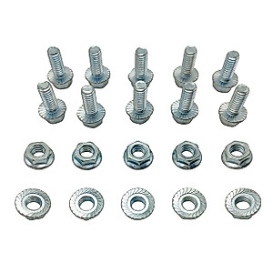 goodparts 516 Flanged Hex Head Bolts, 516 Flanged Nuts, Flanged Hex Head Screws, Grade 5, Fully Threaded, 10 Pack (516 inch -18 x 34 inch )