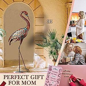 Kircust Garden Statues Patina Heron Decoy, Standing Metal Crane Sculpture for Outdoor Patio Lawn Pond Decoration, 47-Inch Tall (1PC)