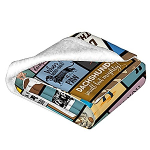 Birthday Gifts for Women, Dachshund Gifts for Dachshund Lovers, Dachshund Blanket and Throws, Cute Animal Pattern on Soft Flannel Fleece Blankets Birthday Gifts for Boys and Girls 60"x50"