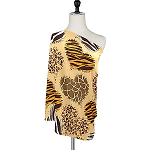 Baby Car Seat Covers Canopies for Boys Girls Leopard Giraffe Zebra Print Heart Infant Stroller Cover Nursing Cover Breastfeeding Scarf Warm Windproof