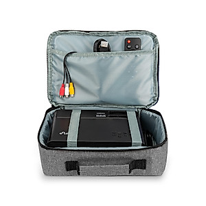 ELEPHAS Projector Case, Projector Carrying Bag with Accessories Pockets (12 x 7.5 x 4 Inches), Grey