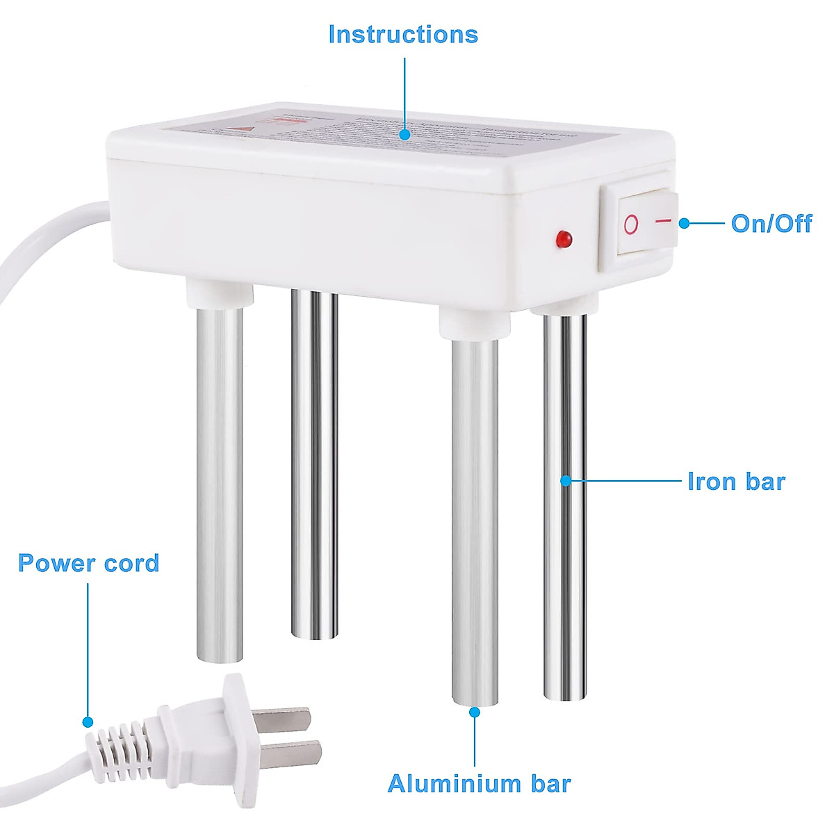 Trumego Water Electrolyzer Quick Water Quality Tester Water Electrolysis Tool Iron Bars for Home Use