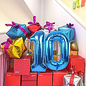 40 Inch Blue Large Numbers Balloon 0-9(Zero-Nine) Birthday Party Decorations,Foil Mylar Big Number Balloon Digital 3 for Birthday Party,Wedding, Bridal Shower Engagement Photo Shoot, Anniversary