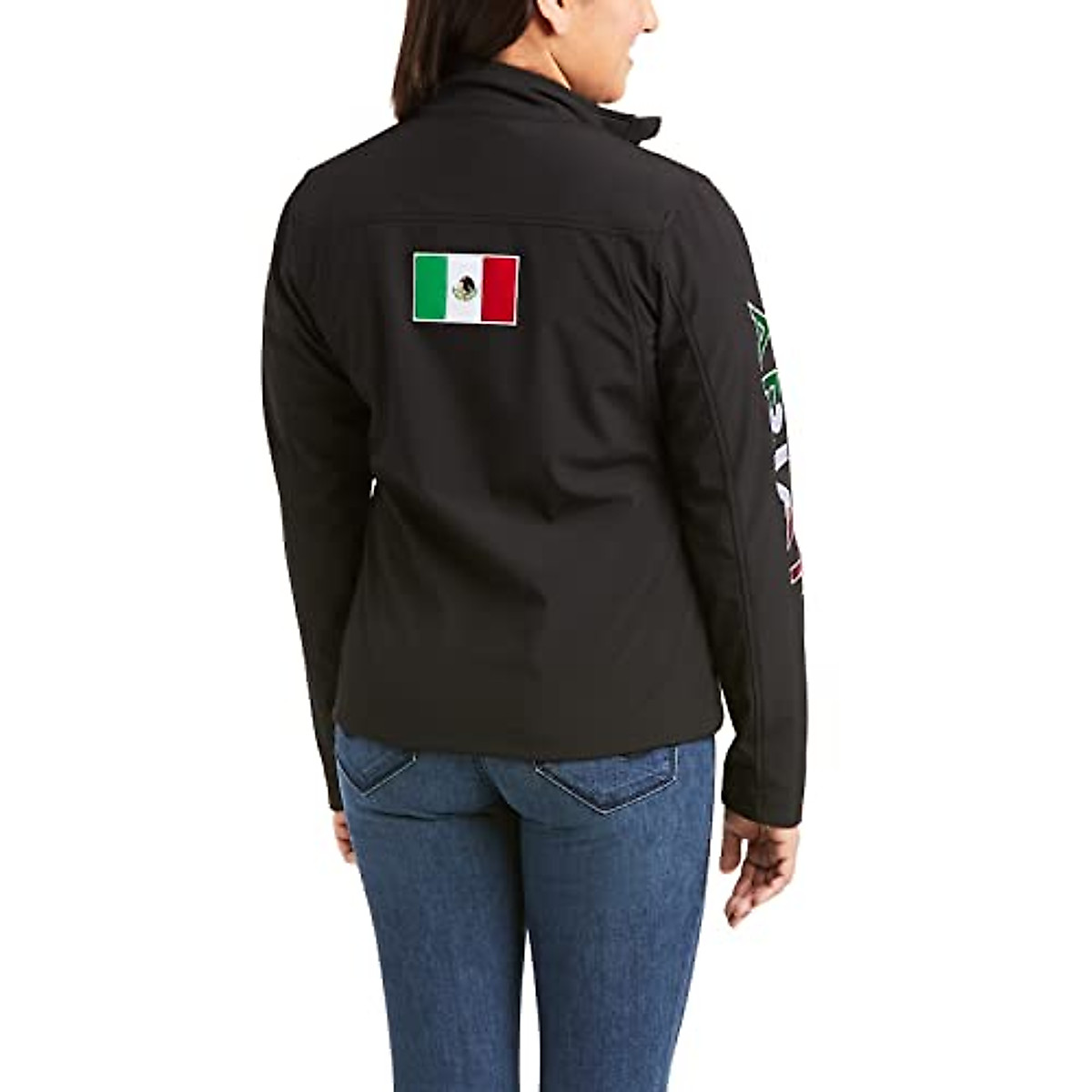 Ariat Female Classic Team Softshell MEXICO Water Resistant Jacket Black Small