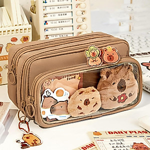 Capybara Pencil Box Student Cartoon Pen Pouch Capybara Cute Pencil Case, Big Capacity Pencil Box With 10 Compartments - Multi-layer Large Capacity Wide Opening Mouth Cute Pencil Case
