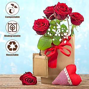 Moretoes 150pcs Brown Paper Bags, Small Paper Gift Bags with Handles, Kraft Bags, Gift Bags, Shopping Bags, Party Bags for Birthday, Wedding, Valentine's Day (5.2x3.5x8 Inches)