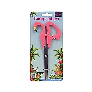 Flamingo Scissors - Pink Plastic Handled Animal Scissors with 4-Inch/10 cm Steel Blades - Right-Handed - Stationery and Office Supplies
