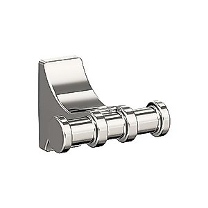 Amerock BH36050PN | Polished Nickel Double Robe Hook | 2-15/16 in. (75 mm) Length Towel Holder | Davenport | Towel Hook for Bathroom | Bathroom Hardware | Bath Accessories