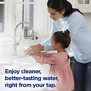 PUR PLUS Faucet Mount Water Filtration System, Chrome – Vertical Faucet Mount Water Filter for Sink – Crisp, Great-Tasting Filtered Water, FM3700