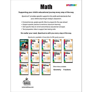Spectrum 5th Grade Math Workbooks, Ages 10 to 11, Math Workbooks Grade 5 Covering Fractions, Decimals, Algebra Prep, Geometry, and More, Math Book for 5th Graders (Volume 6)