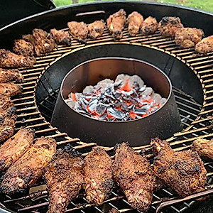 QuliMetal BBQ Whirlpool for Weber Kettle 22 26.75 Inches WSM, Big Green Egg, Kamado Joe, Weber Smokey Mountain Charcoal Briquet Holders, Stainless Steel BBQ Kettle Barbecue Charcoal Grill Accessories