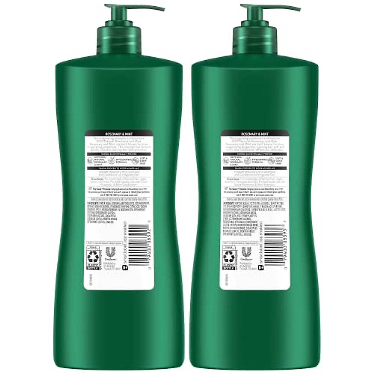 Suave Shampoo and Conditioner Set w/Rosemary and Mint - Invigorating Mint and Rosemary Shampoo and Conditioner for Soft & Shiny Hair, 28 Oz Ea (2 Piece Set)