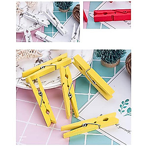 200 Pack Colored Wooden Clothes Pins, 10 Colors Wooden Clothes Pins with 66FT Jute Twine, Rainbow Clips for Photos, Pictures, Clothing Hanging (2.83 in)