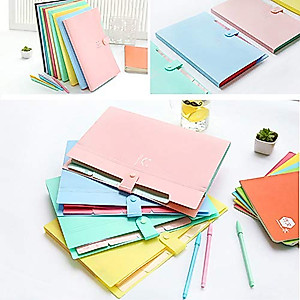 Expanding File Folders, Plastic A4 Letter Size Document Organizer with File Folder Labels for School Office Home (Yellow)