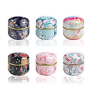 Tea Storage Container Tea tins WEMEGA Tea coffee Container capacity 10oz Candy Chocolate Sugar Spices Herbs and Spices Perfect For Keeping Dry and Storing Loose Tea Leaves 6pack