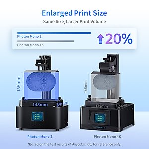 ANYCUBIC Photon Mono 2, Resin 3D Printer with 6.6'' 4K + LCD Monochrome Screen, Upgraded LighTurbo Matrix with High-Precision Printing, Enlarge Print volume 6.49'' x 5.62'' x 3.5''