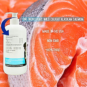 Max and Neo 100% Pure Wild Caught Alaskan Salmon Oil for Dogs and Cats - We Donate One for One to Dog Rescues for Every Bottle Sold (64 OZ)