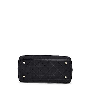 Dior, Pre-Loved Black Embroidered Canvas Lady D-Lite Medium, Black