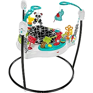 Fisher-Price Baby Bouncer Animal Wonders Jumperoo Activity Center With Music Lights Sounds And Developmental Toys