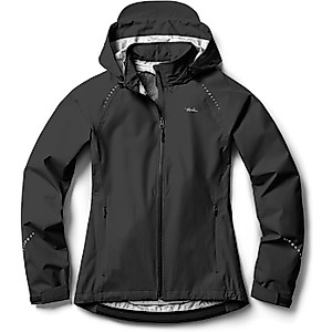 TSLA Women's Cycling Windbreaker Jacket, Waterproof Running Workout Rain Jackets, Packable Reflective Hiking Hoodie, Cycling Black, Small