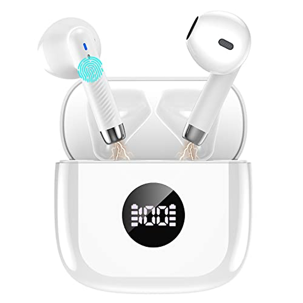Wireless Earbuds, Bluetooth 5.3 Headphones HiFi Stereo Bluetooth Earbuds with HD Mic, Headphones Wireless Bluetooth Dual LED Display, IP7 Waterproof, USB-C Charging Case, 40H Playtime Earbuds [2022]