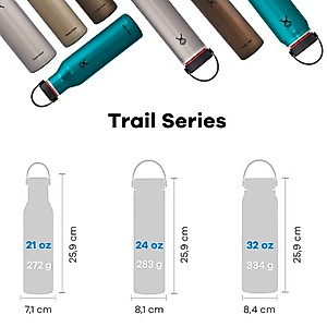 Hydro Flask 32 oz. Lightweight Trail Series Water Bottle- Stainless Steel, Reusbale, Vacuum Insulated with Standard Mouth