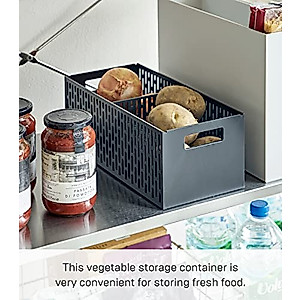 YAMAZAKI home 5021 Stacking Fruit Vegetable Basket, One Size, Black