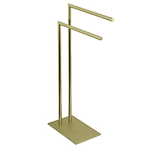 Kingston Brass Edenscape Freestanding Dual Towel Rack Brushed Brass Brushed