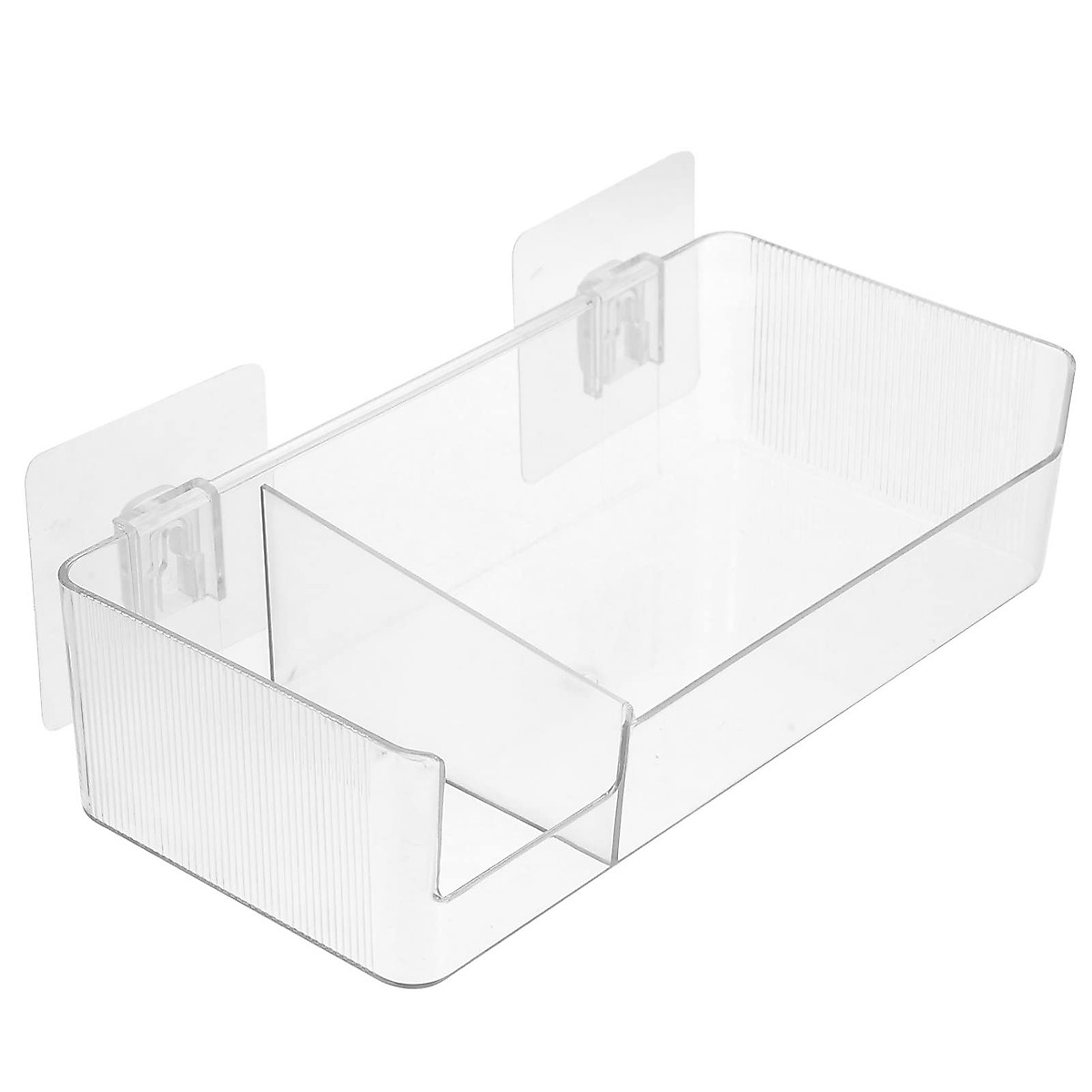 Kichvoe Organizer Storage Cabinet Refrigerator Bin Clear Plastic Bins for Fridge Bath Basket with Suction Cups Refrigerator Crisper Storage Containers Kitchen Organization Fridge Organizer