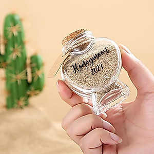 Honeymoon Sand Keepsake Jar, Romantic Honeymoon Gifts for Newlywed Couple, Bride & Groom, Bridal Shower Gifts, Wedding Registry, Engagement, Unique Travel Gift Ideas, Honeymoon Essentials (Heart Shaped Jar-2023)