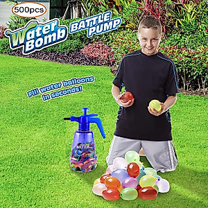 Water Balloon Portable Filling 3-in-1 Pumping Station, Pump Fills with Air or Water, Includes 500 Balloons and Water Pump for Kids Parties