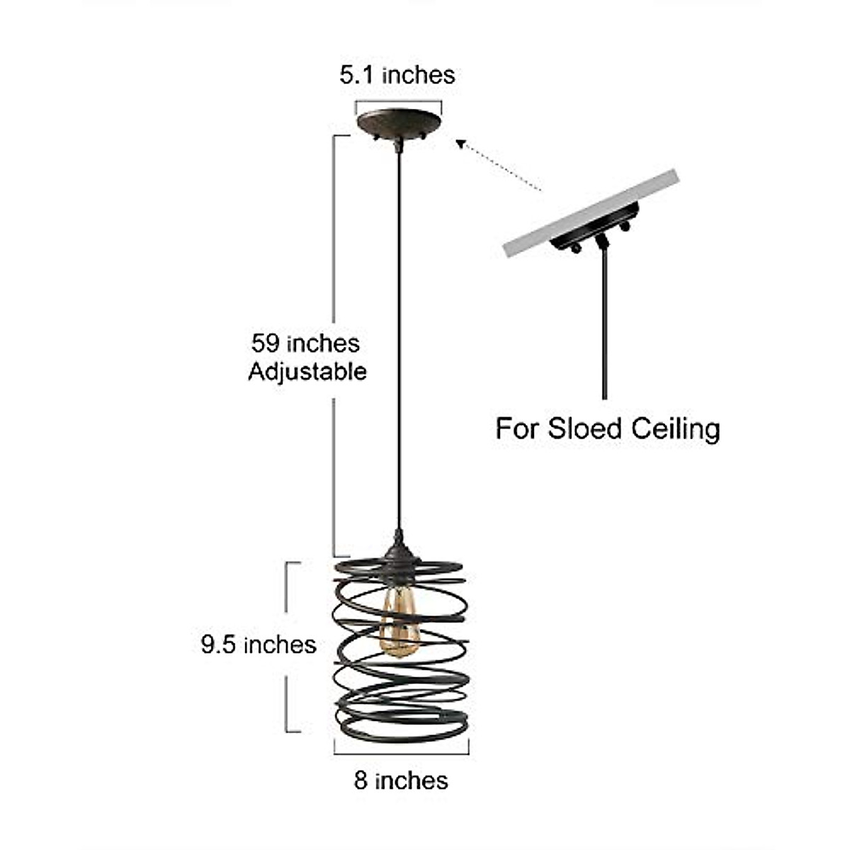 LNC Pendant Lighting, Rustic Ceiling Rust Cage Ceiling Lamp for Kitchen Island