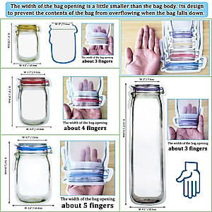 laffeya 12pcs Reusable Christmas Snack Candy Bag Mason Jar Bags, Food Storage Bags, Portable Plastic Mason Jar Bags, Zipper Sealed Bags Fresh Bags Leakproof Food Saver Bags