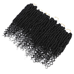 Passion Twist Crochet Hair,12 Inch 9 Packs Pretwisted Passion Twist Hair, Soft Pre Looped And Pre twist Crochet Hair For Women，Short Black Curly Crochet Braids(12",1B#)