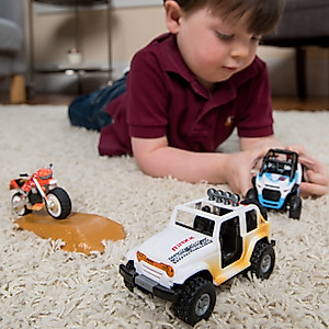 Sunny Days Entertainment Maxx Action Mini Off-Road Lights & Sounds Vehicles – 3 Pack with Motorcycle with Dirt Mound, ATV and Sports Vehicle