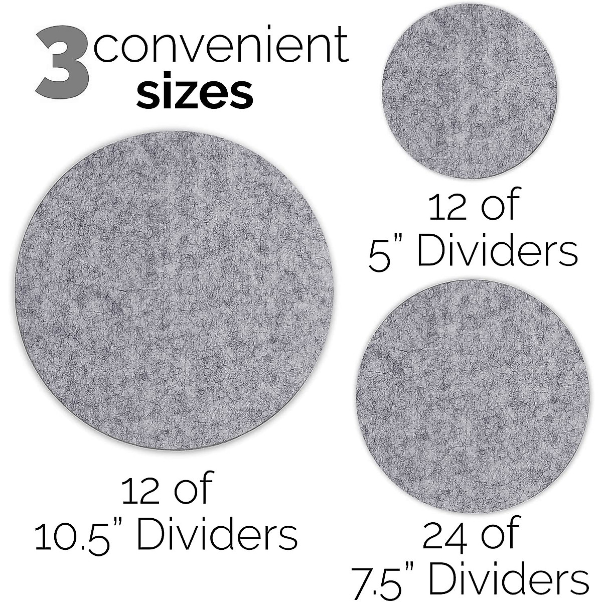 Felt Plate China Storage Dividers Protectors Grey Large Thick and Premium Soft (Round, Grey)